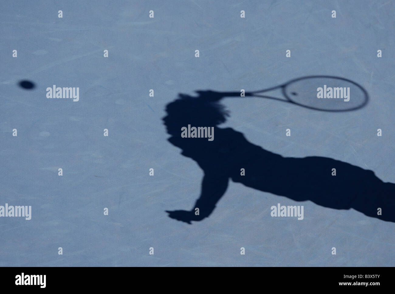 Shadow of a tennis player in action at the US Open Stock Photo - Alamy