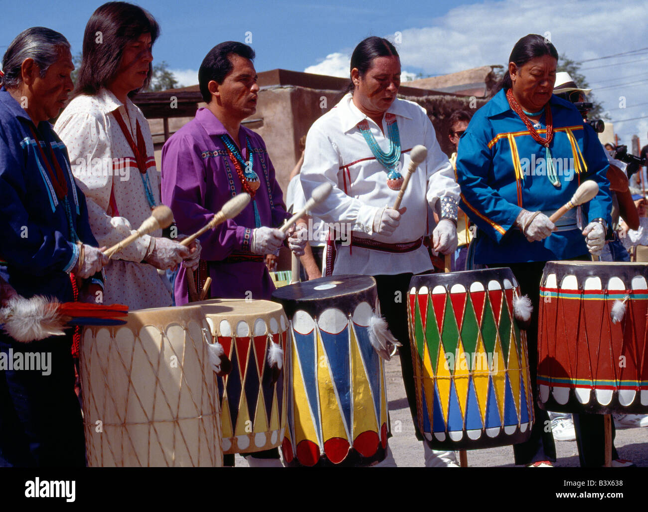 DRUMMERS, WINTER PEOPLE CORN DANCE; NATIVE AMERICAN INDIANS, SANTA ...