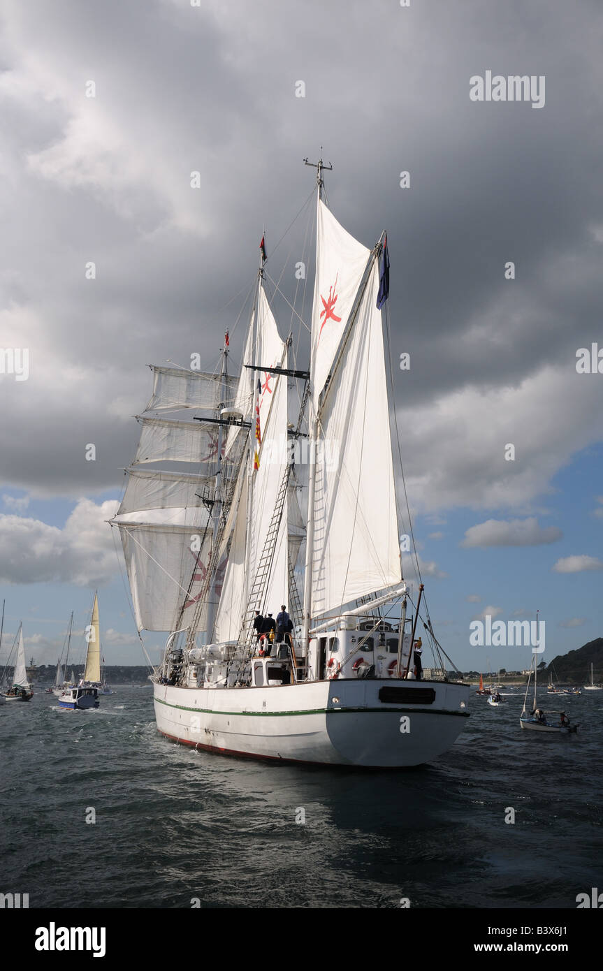 Shabab Oman a barquentine at The start of the falmouth to portugal tall ...