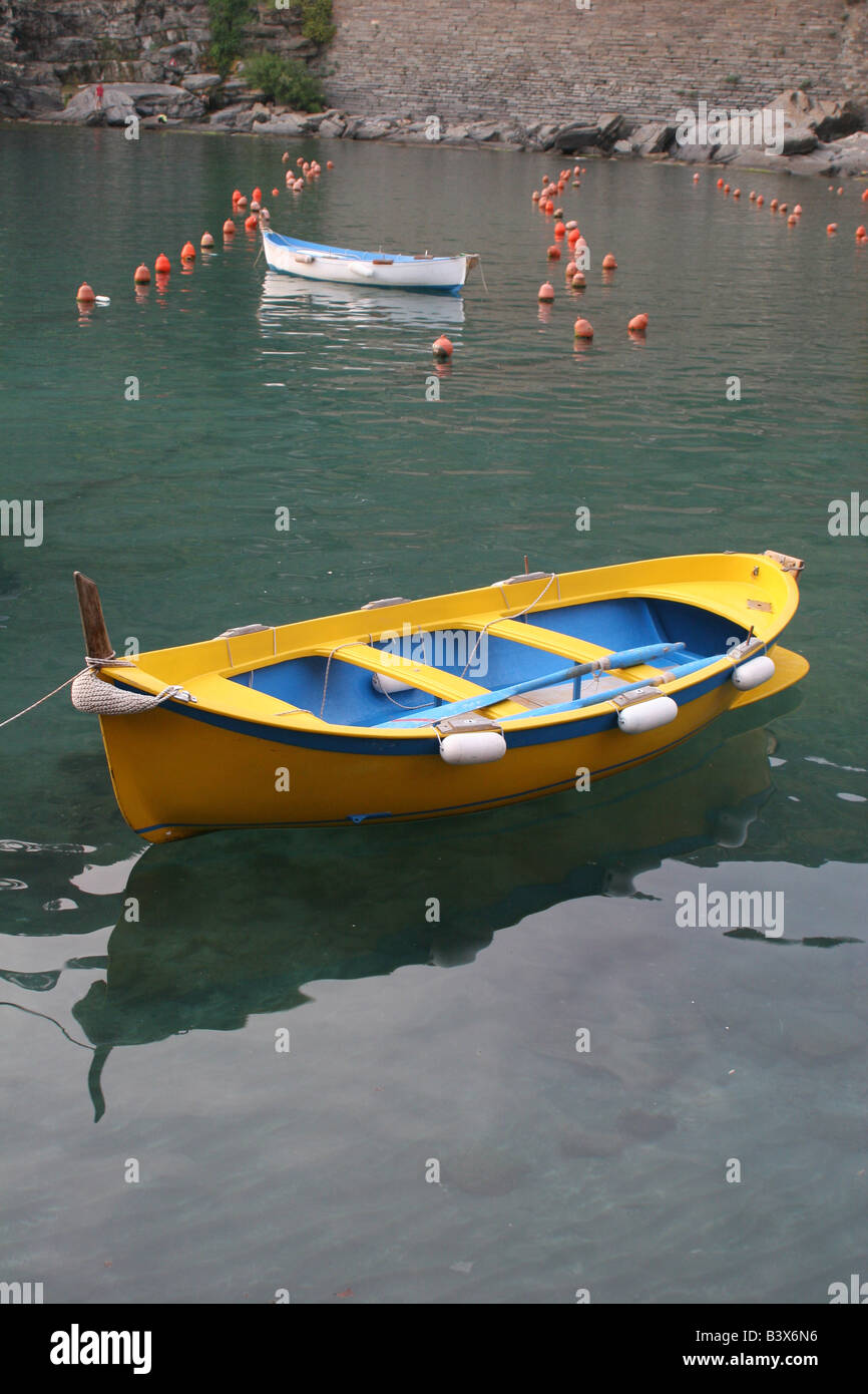 Italian fishing boat in the Vernazzo harbor Cinque Terre Italy Stock ...