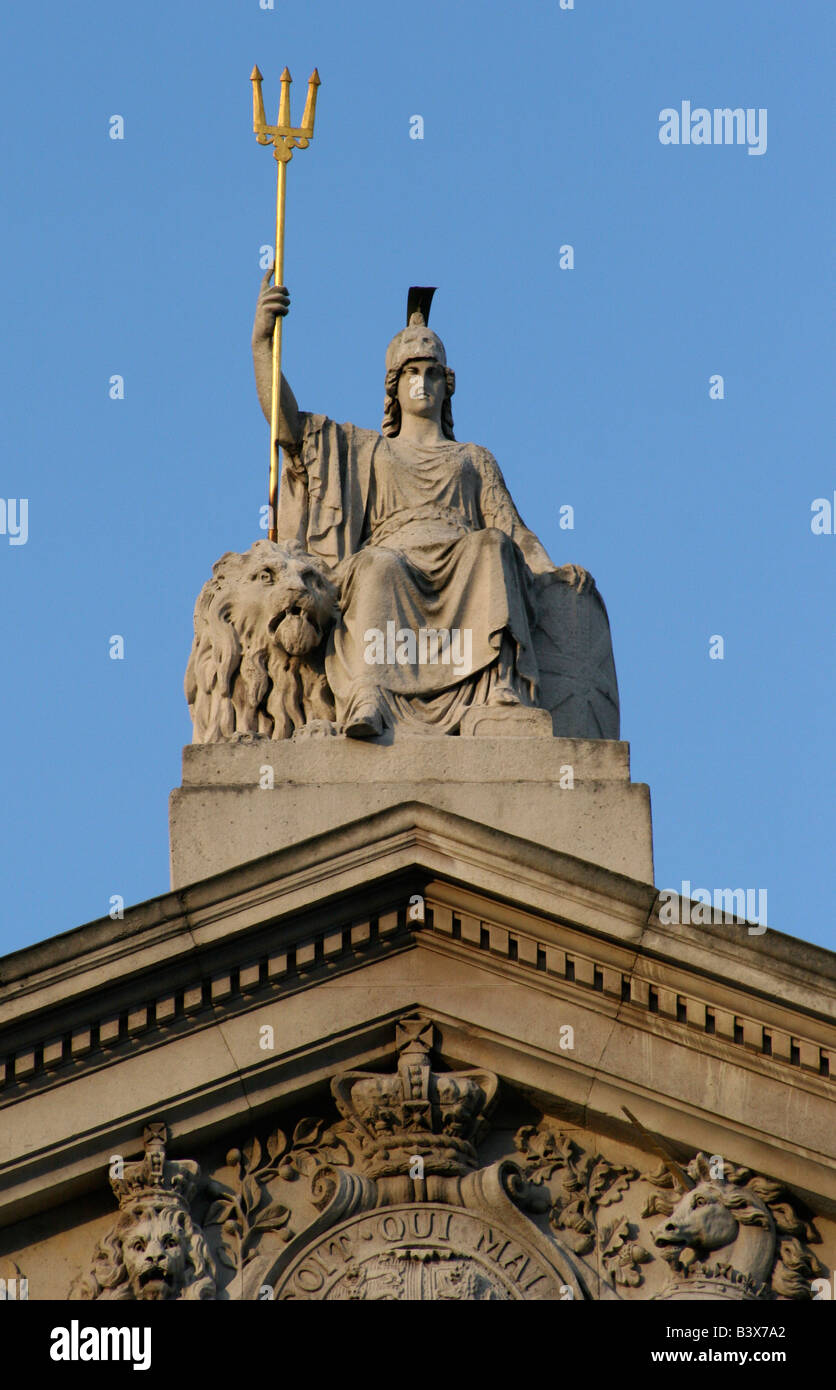 Somerset House, Britannia statue London, England, UK, Europe Stock Photo - Alamy