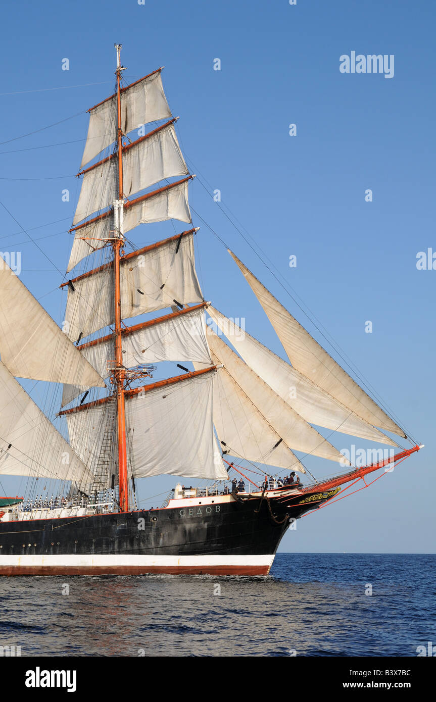 four masted sail training barque Sedov at The start of the falmouth to ...