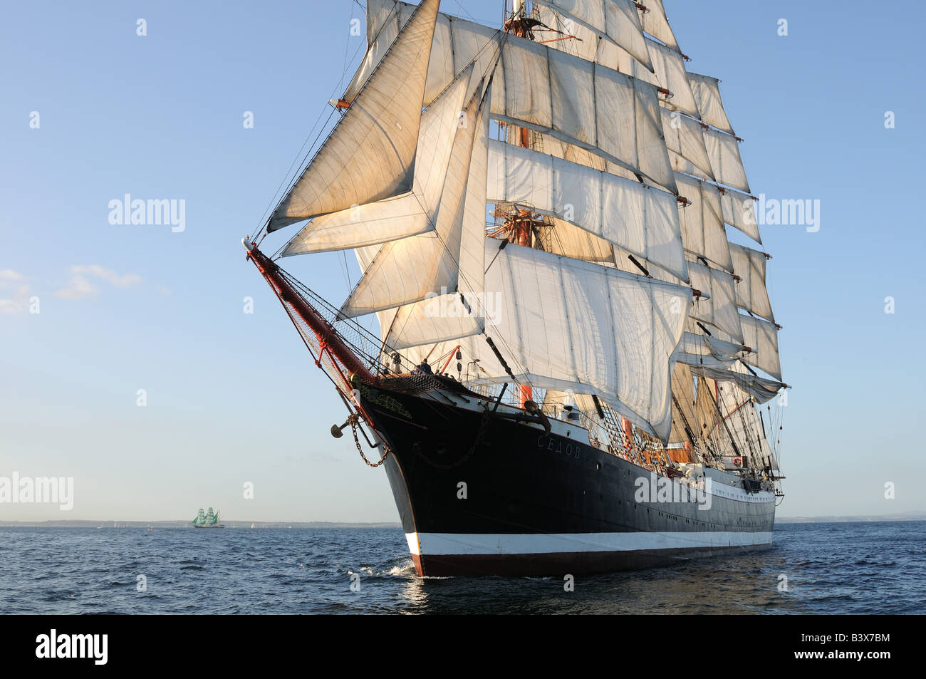 four masted sail training barque Sedov at The start of the falmouth to ...