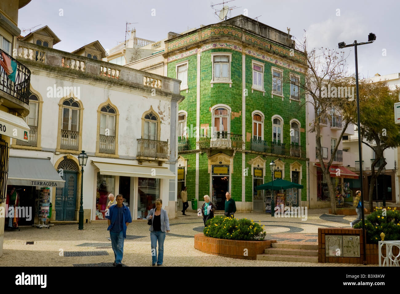 Downtown square. Lagos, Portugal Stock Photo - Alamy