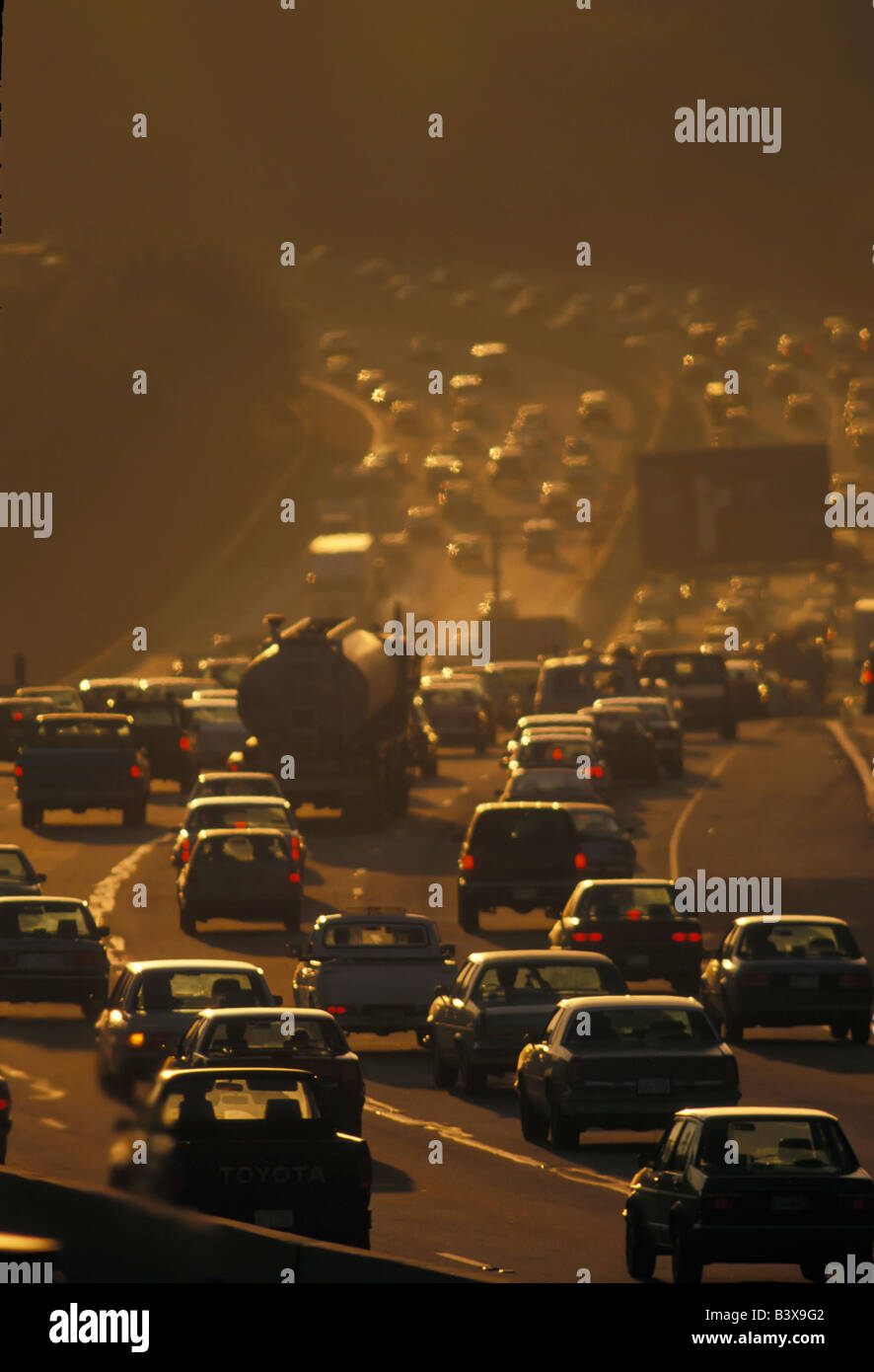 rush hour traffic jam crowded freeway commute Stock Photo - Alamy