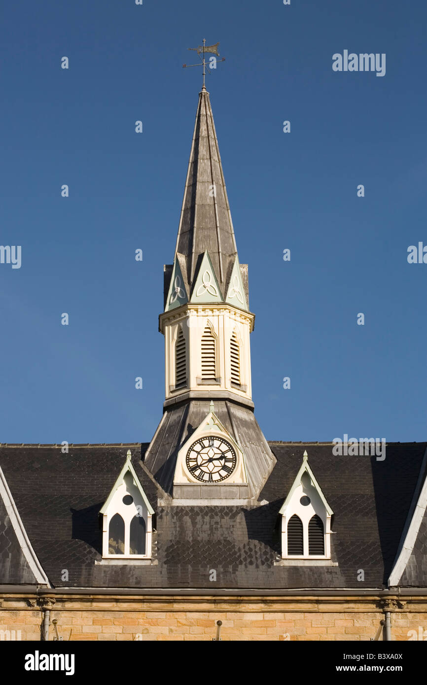 The clock tower of Bishop Auckland town hall a Victorian building used ...