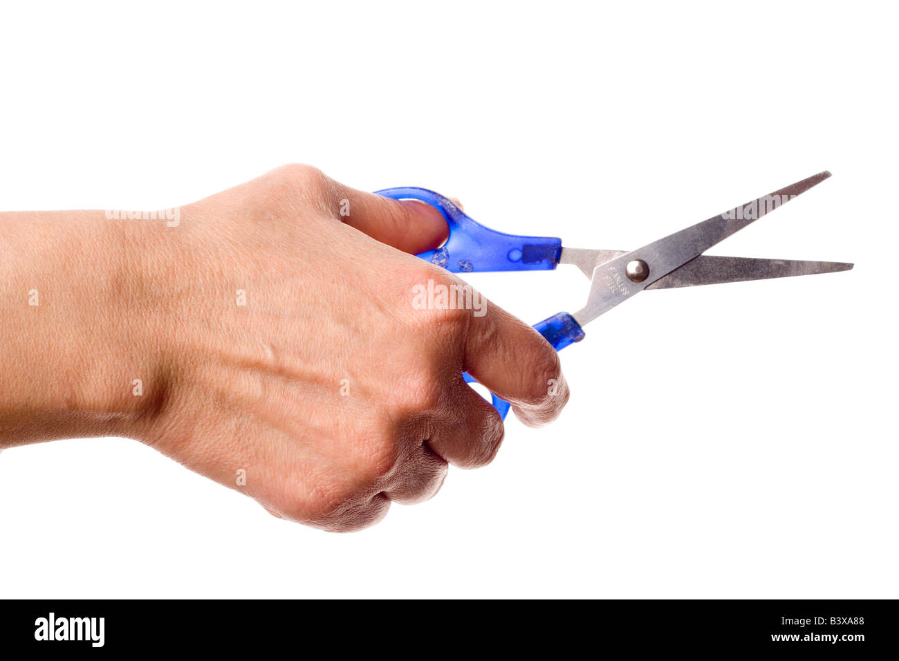 Hand holding scissors Stock Photo - Alamy