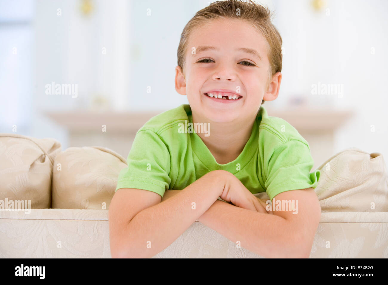 Young Boy Smiling At Camera Stock Photo - Alamy