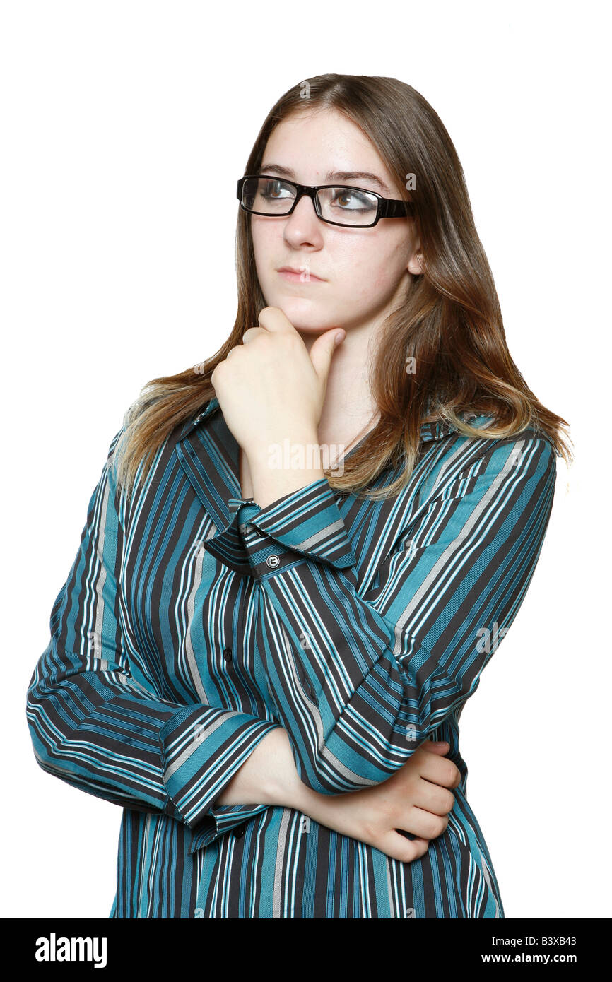 Teenage woman thinking Stock Photo - Alamy