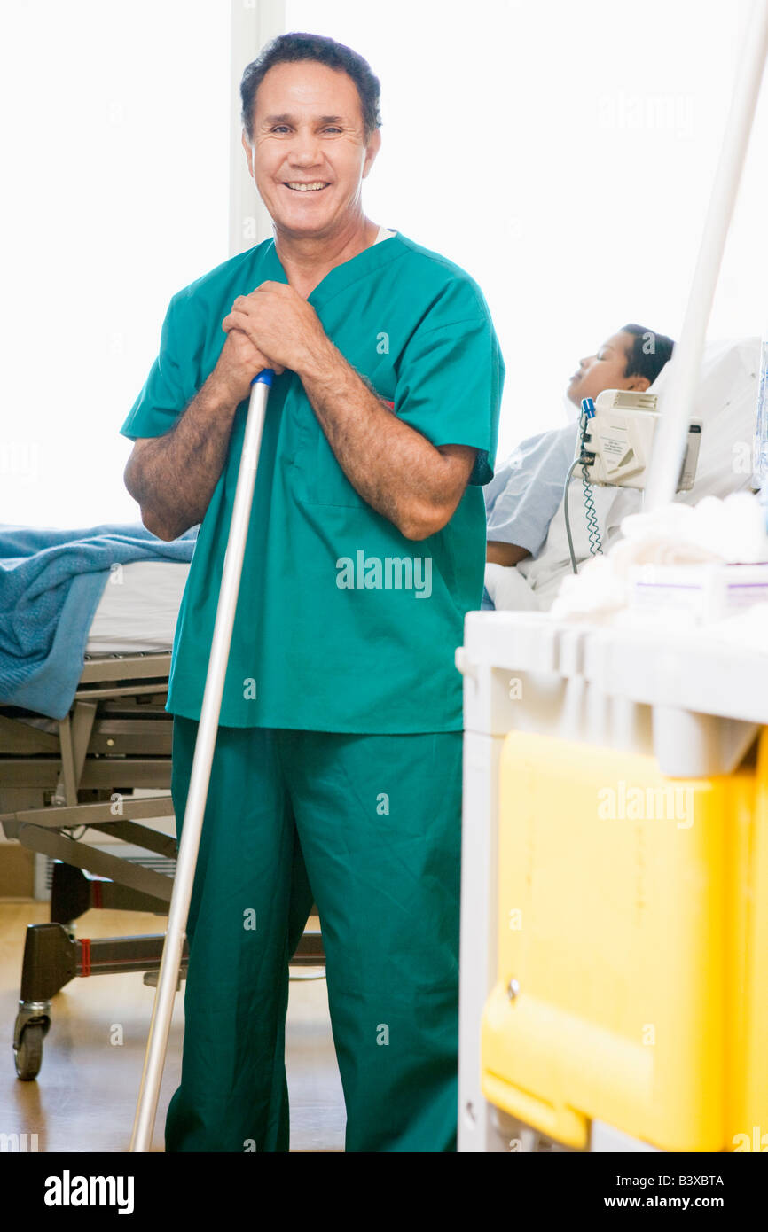 Cleaning staff in hospital hi-res stock photography and images - Alamy