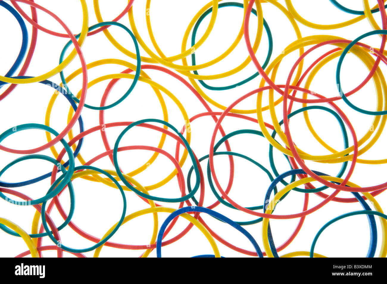 Studio Shot Of Multi Colored Rubber Bands Stock Photo - Alamy