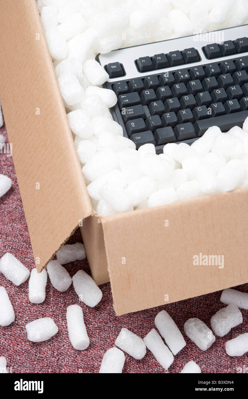 A Package Containing A Computer Keyboard Stock Photo - Alamy