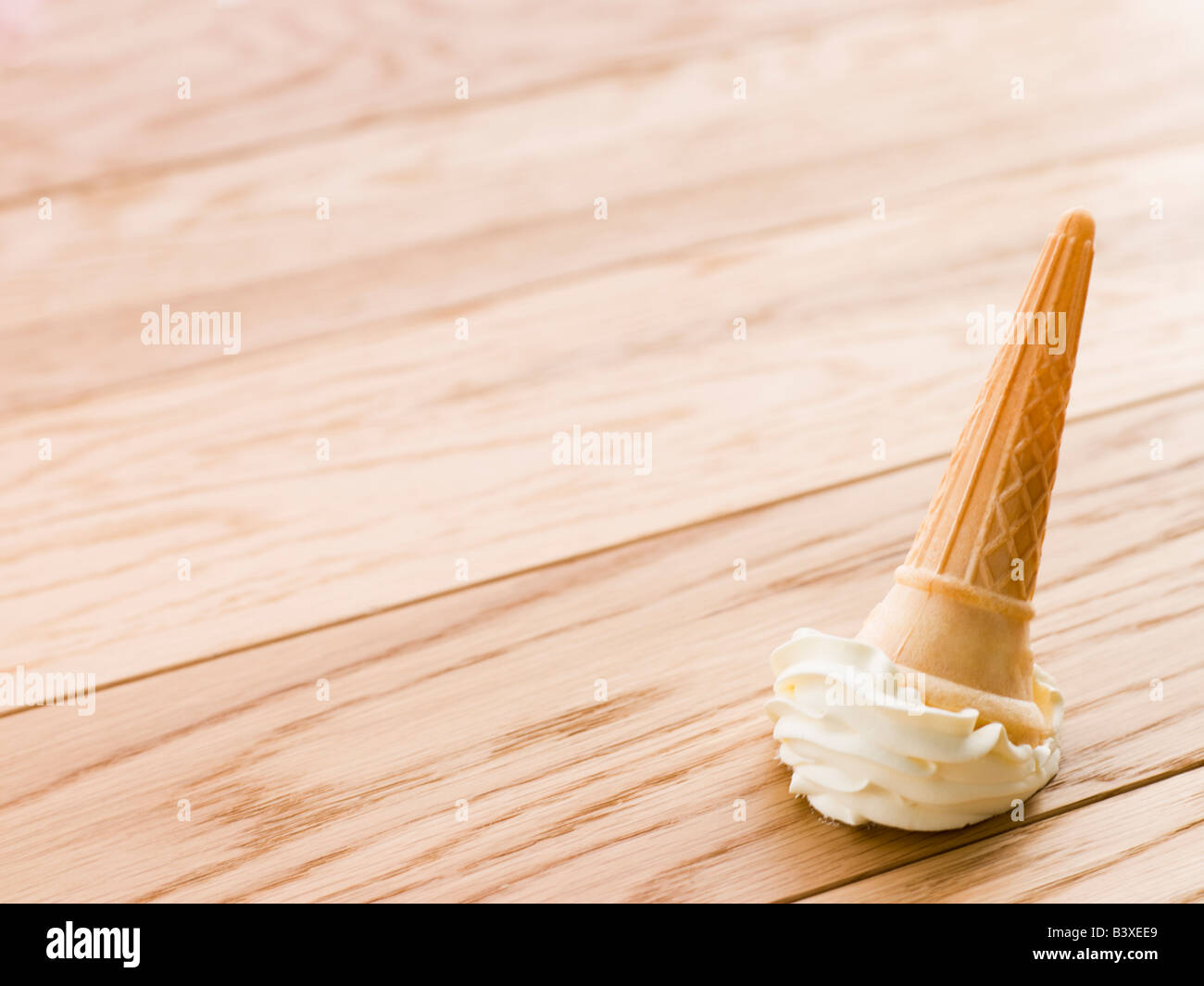 Ice Cream Cone Dropped On The Floor Stock Photo - Alamy