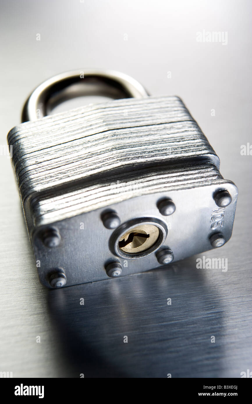Close-Up Of Silver Padlock Stock Photo - Alamy