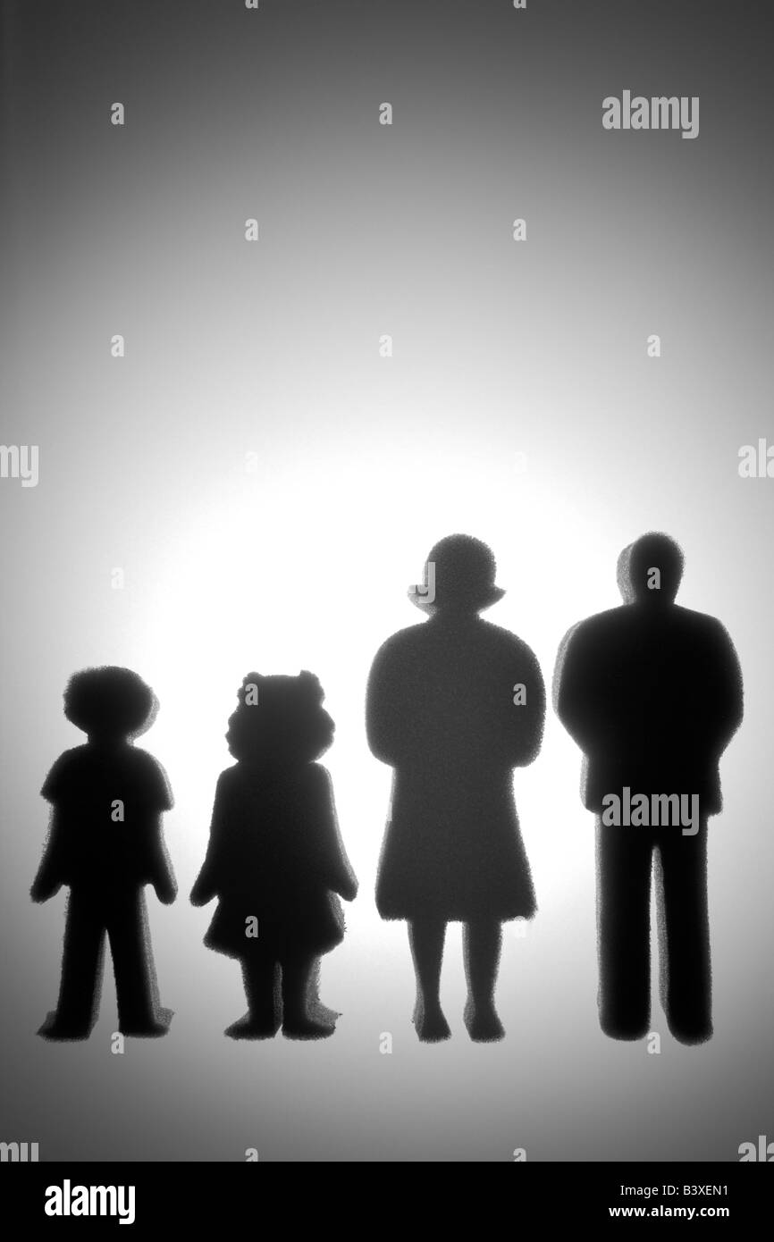 Colorful Family Shaped Cut Outs Stock Photo - Alamy