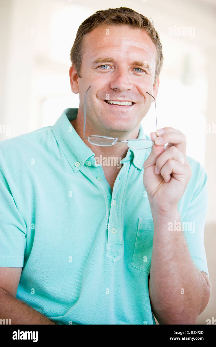 Man With Glasses Stock Photo - Alamy