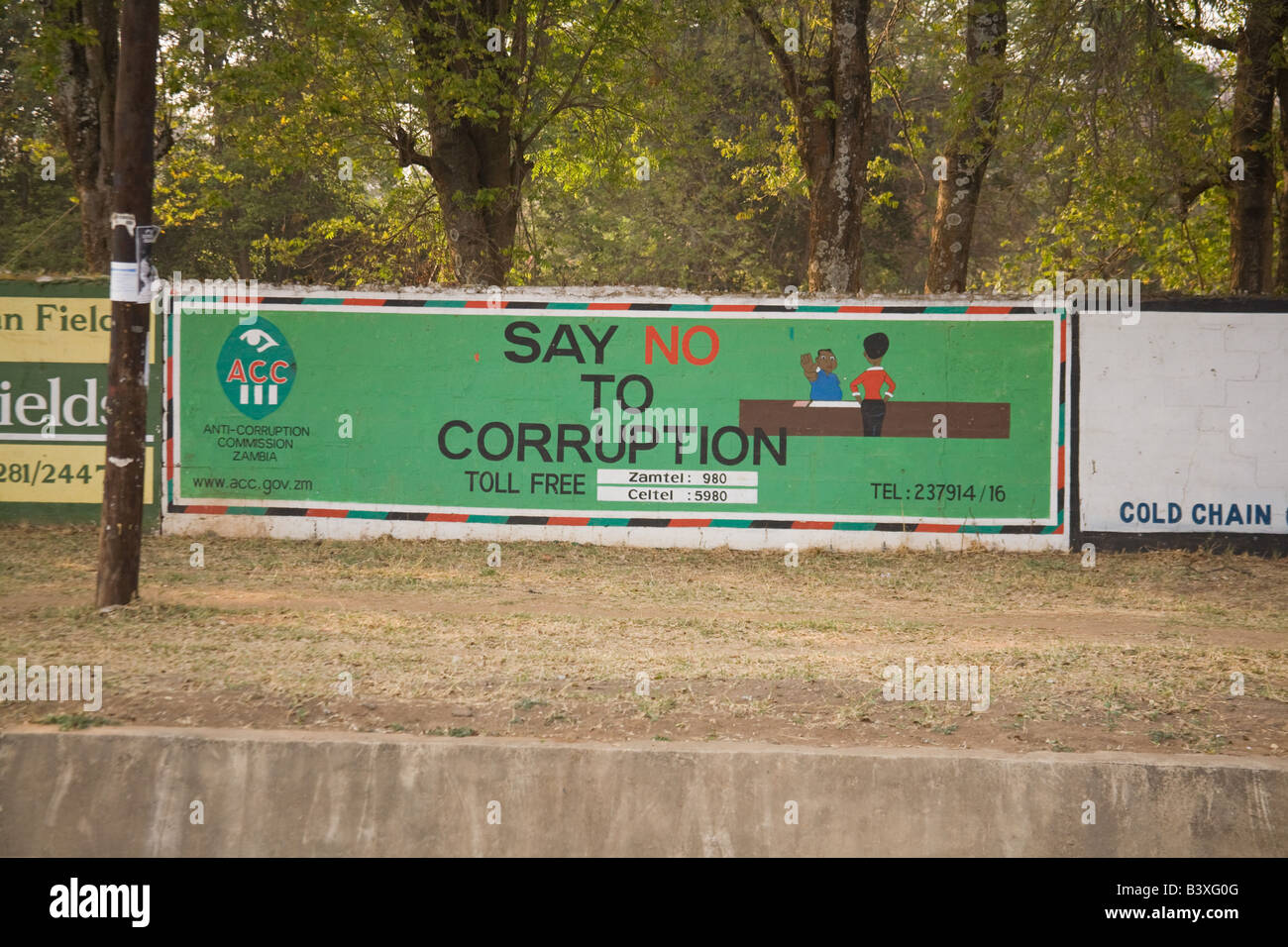 Anti corruption Billboard advertisement Lusaka Zambia Africa Stock ...