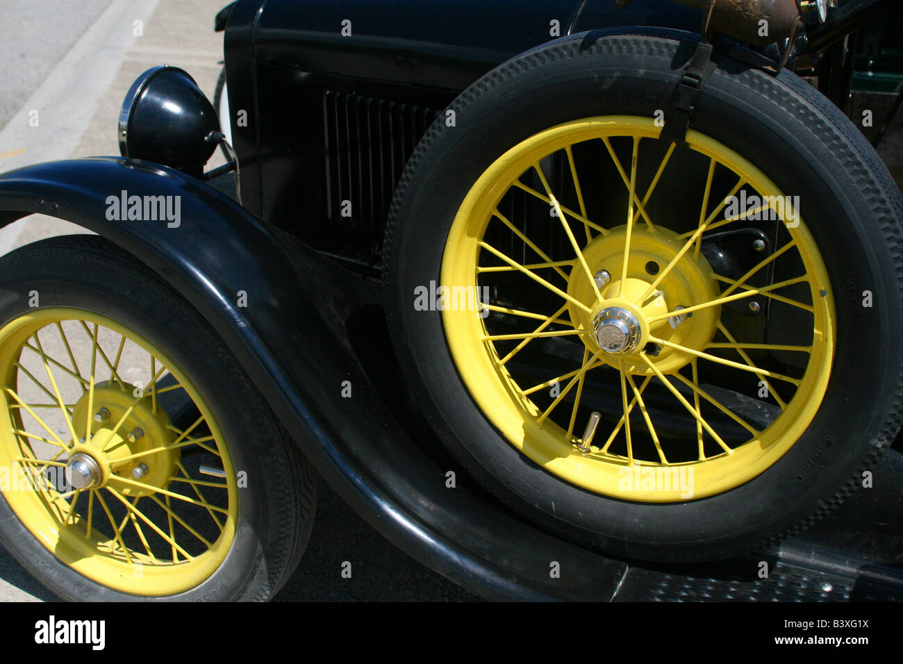 Horizontal Spare tire for an antique car Stock Photo - Alamy