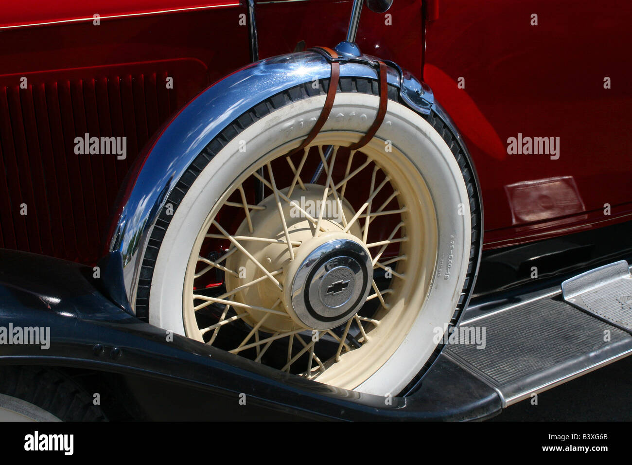 Horizontal Spare tire for an antique car Stock Photo - Alamy