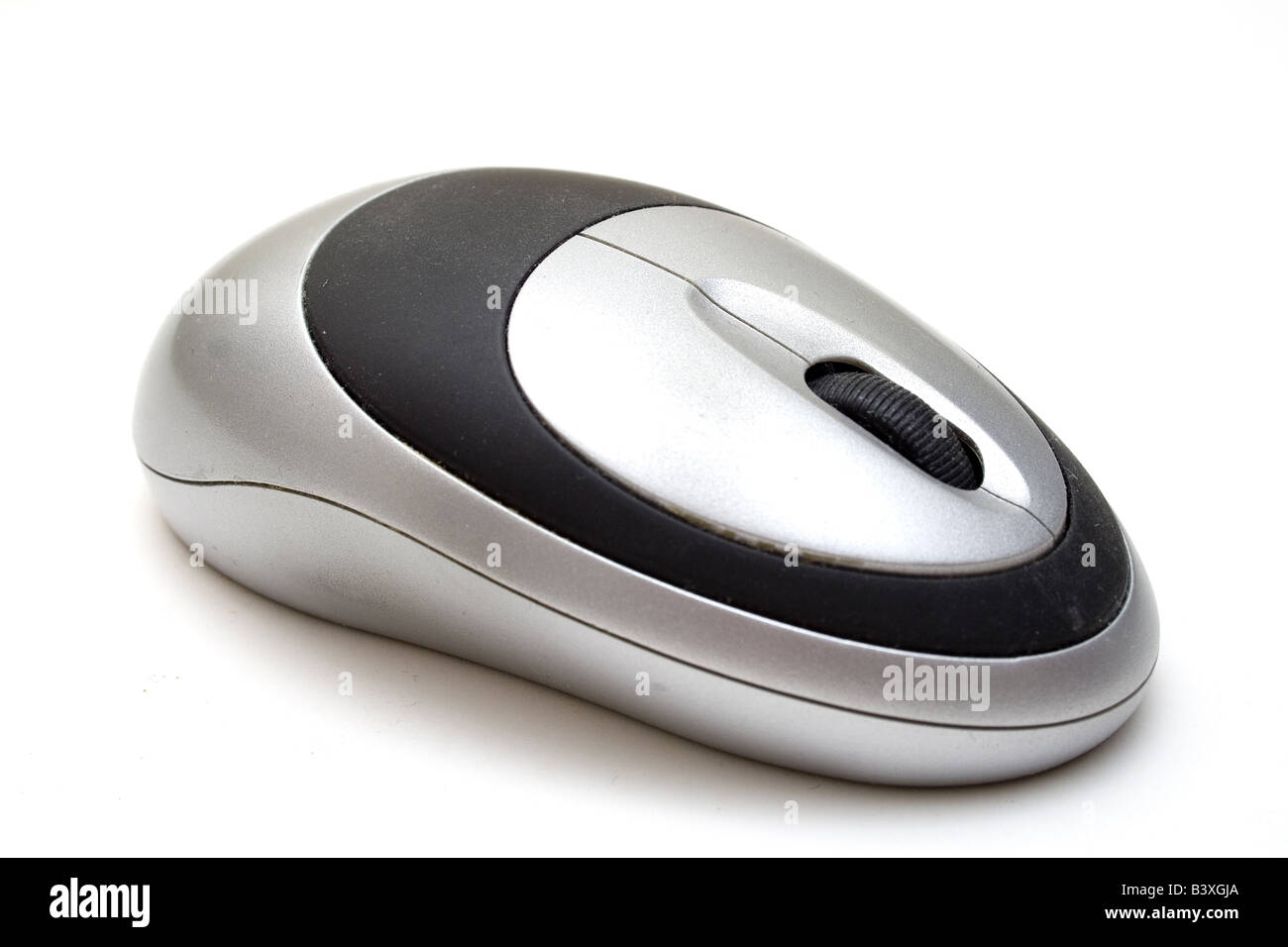 A silver and black wireless computer mouse Stock Photo - Alamy