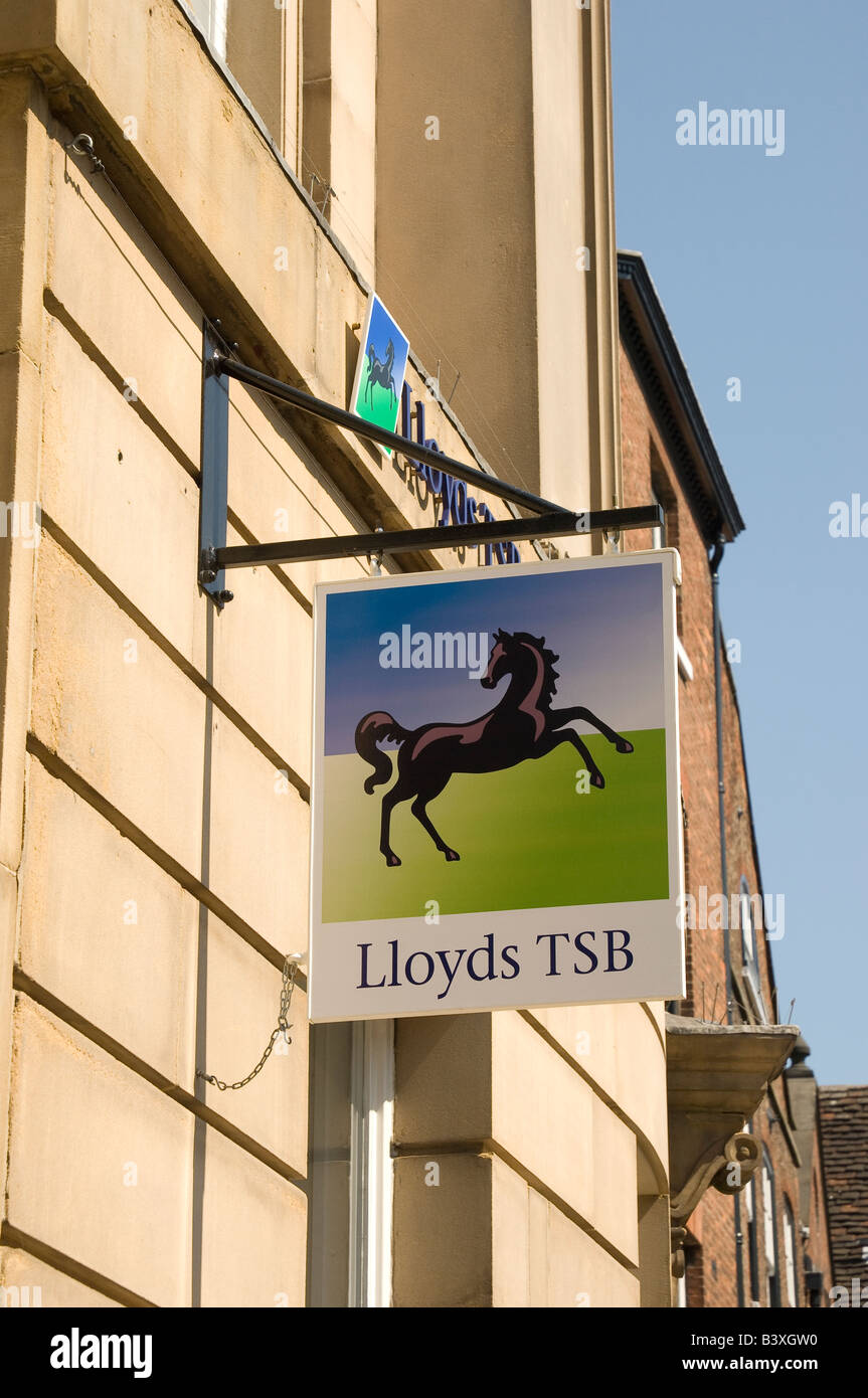 Lloyds TSB bank hanging sign England UK United Kingdom GB Great Britain ...