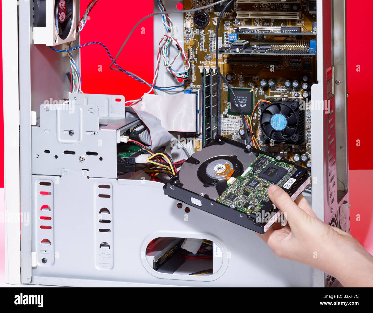 Upgrade computer add hard drive Stock Photo - Alamy