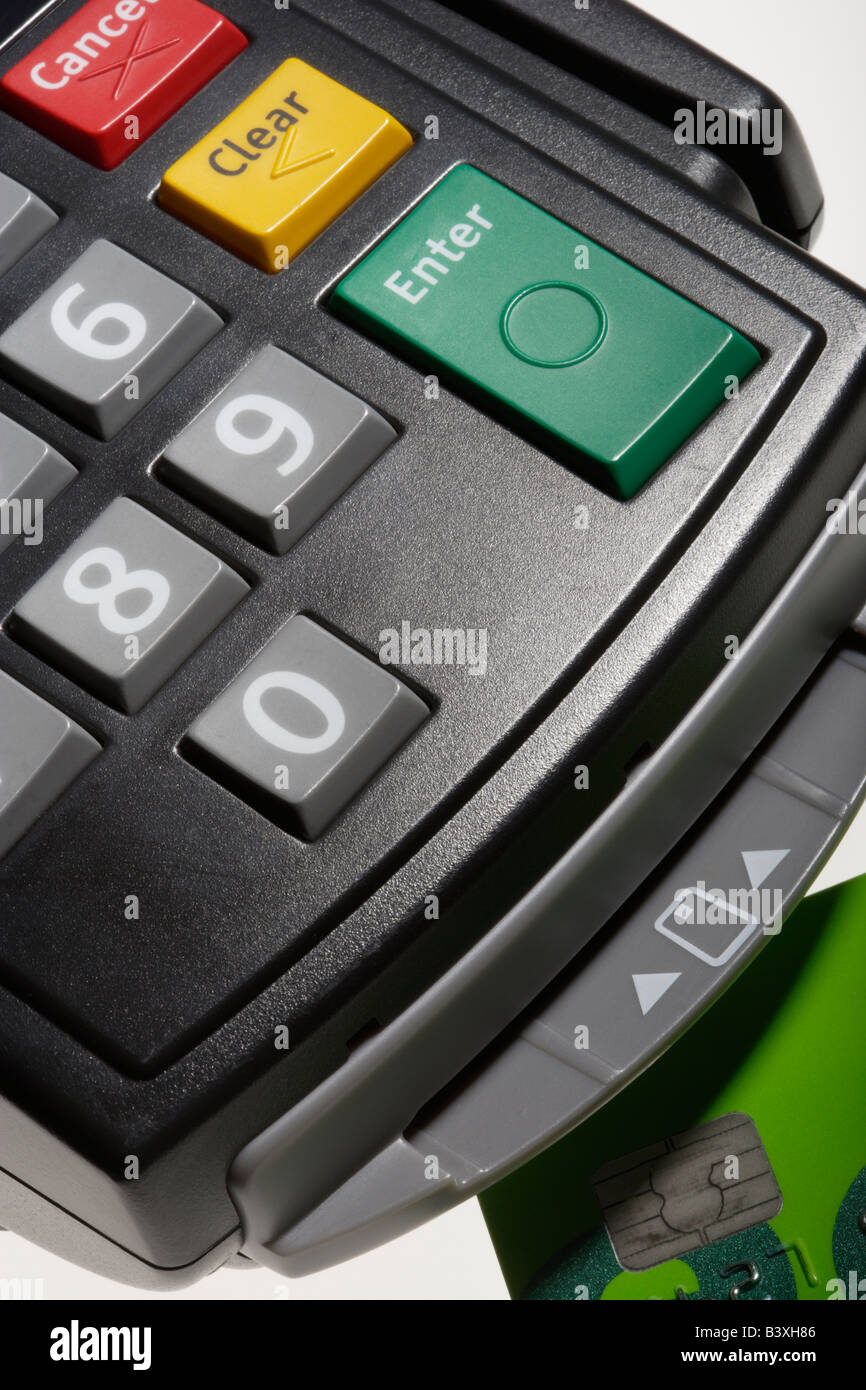 chip reading bank card machine and card Stock Photo - Alamy
