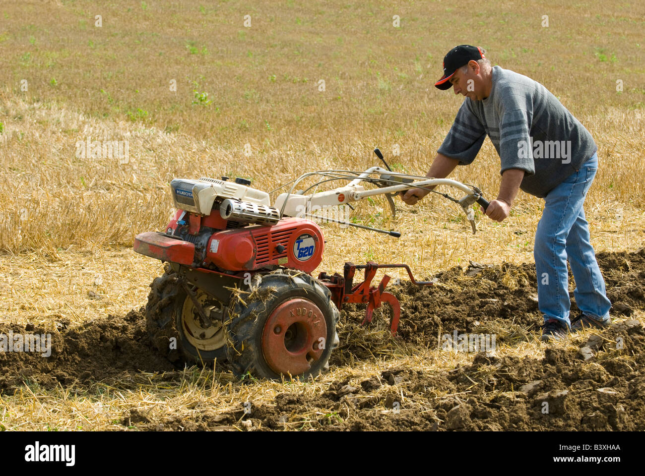 Kubota T620 rotovator at ploughing match, Indre-et-Loire, France Stock ...