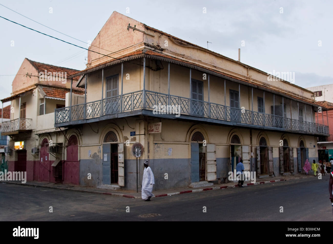Old colonial architecture at St Louis (Saint-Louis) Ndar , Senegal Stock Photo - Alamy