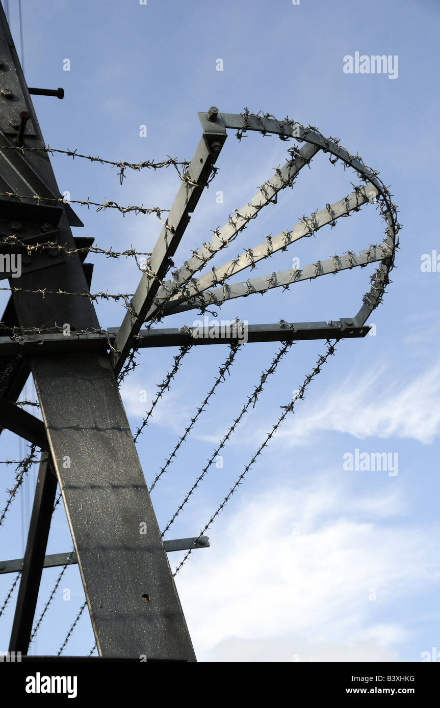 Barbed wire around the bottom of an electricity pylon Walthamstow ...