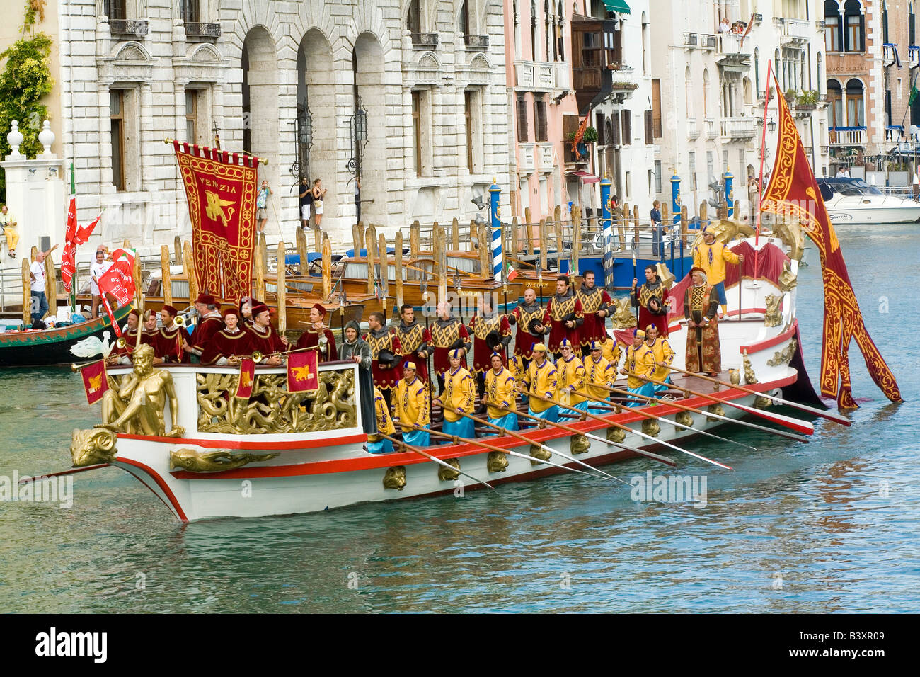 Decorated Boat on the Grand Canal in Venice for the Historical Regatta ...