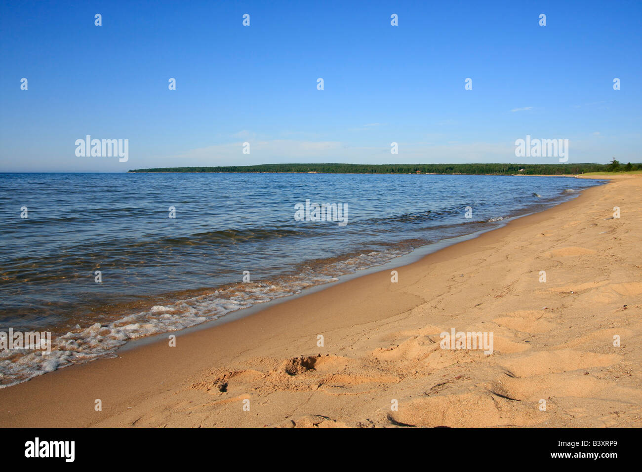 The Grand Island on Lake Superior Upper Peninsula USA US clear water ...