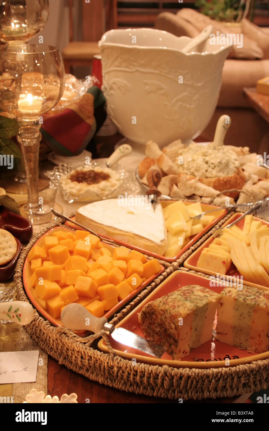 cheese and bread appetizers Stock Photo - Alamy