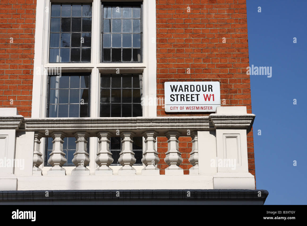 A street sign for Wardour Street W1, Westminster, London, England, U.K ...
