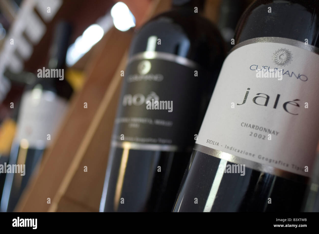 two bottless of wine Stock Photo - Alamy