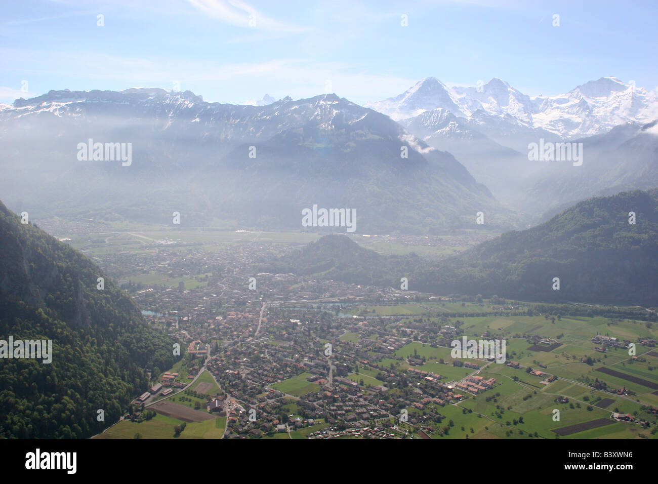 Aerial view of Interlaken Switzerland Stock Photo - Alamy