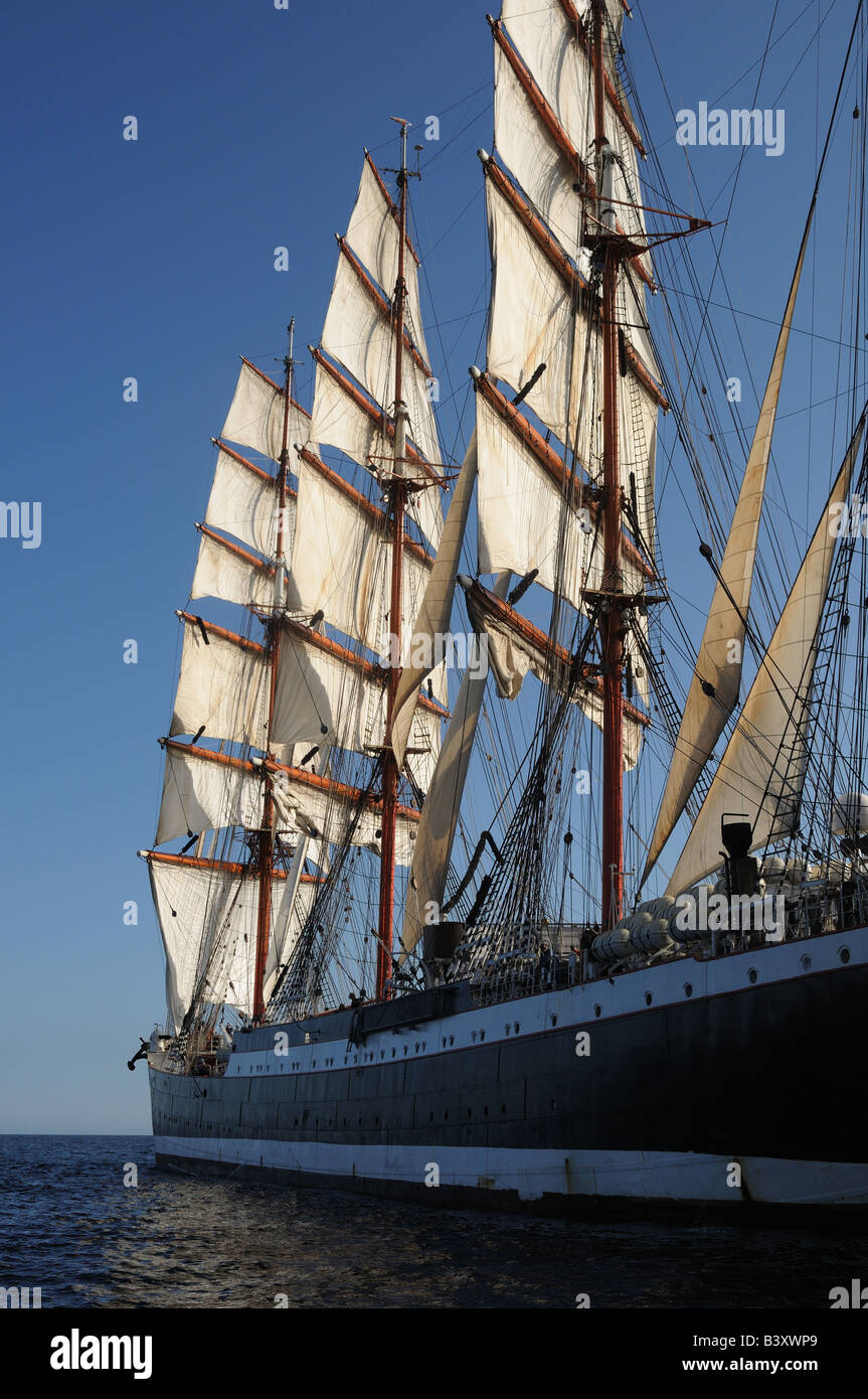 four masted sail training barque Sedov at The start of the falmouth to ...