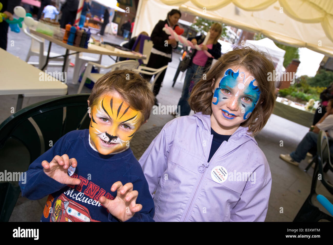 Face painting corner Acton W3 London United Kingdom Stock Photo - Alamy
