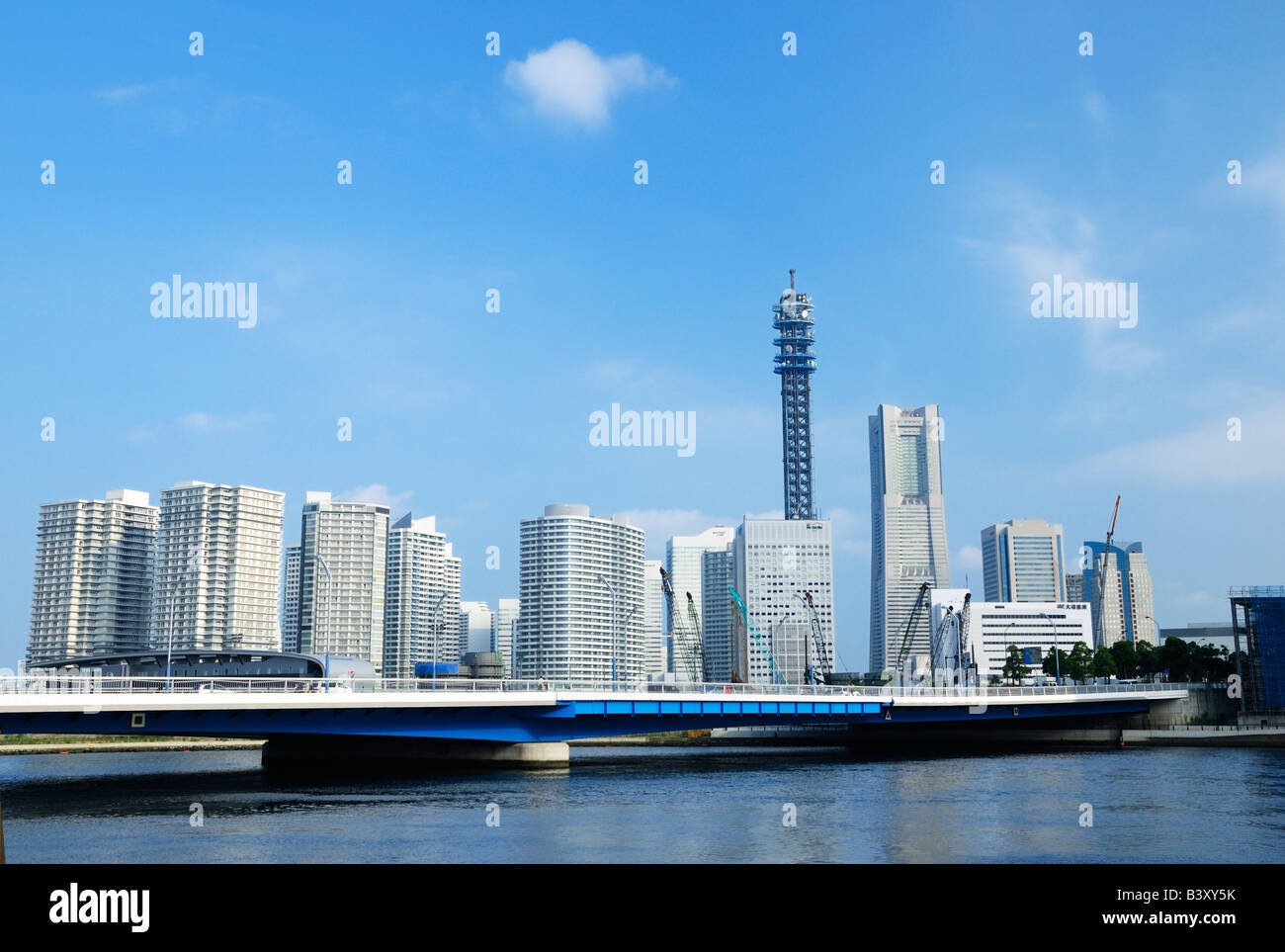 View from the Sea Bass Terminal over Ohashi Bridge, Minato Mirai 21 ...