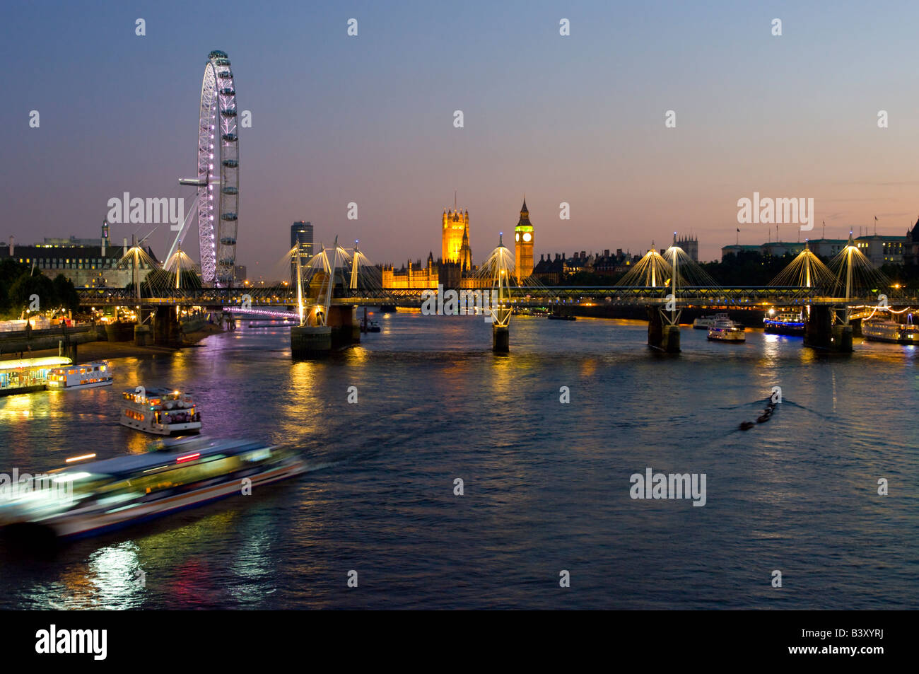Europe UK england London London eye dusk 2008 Stock Photo - Alamy