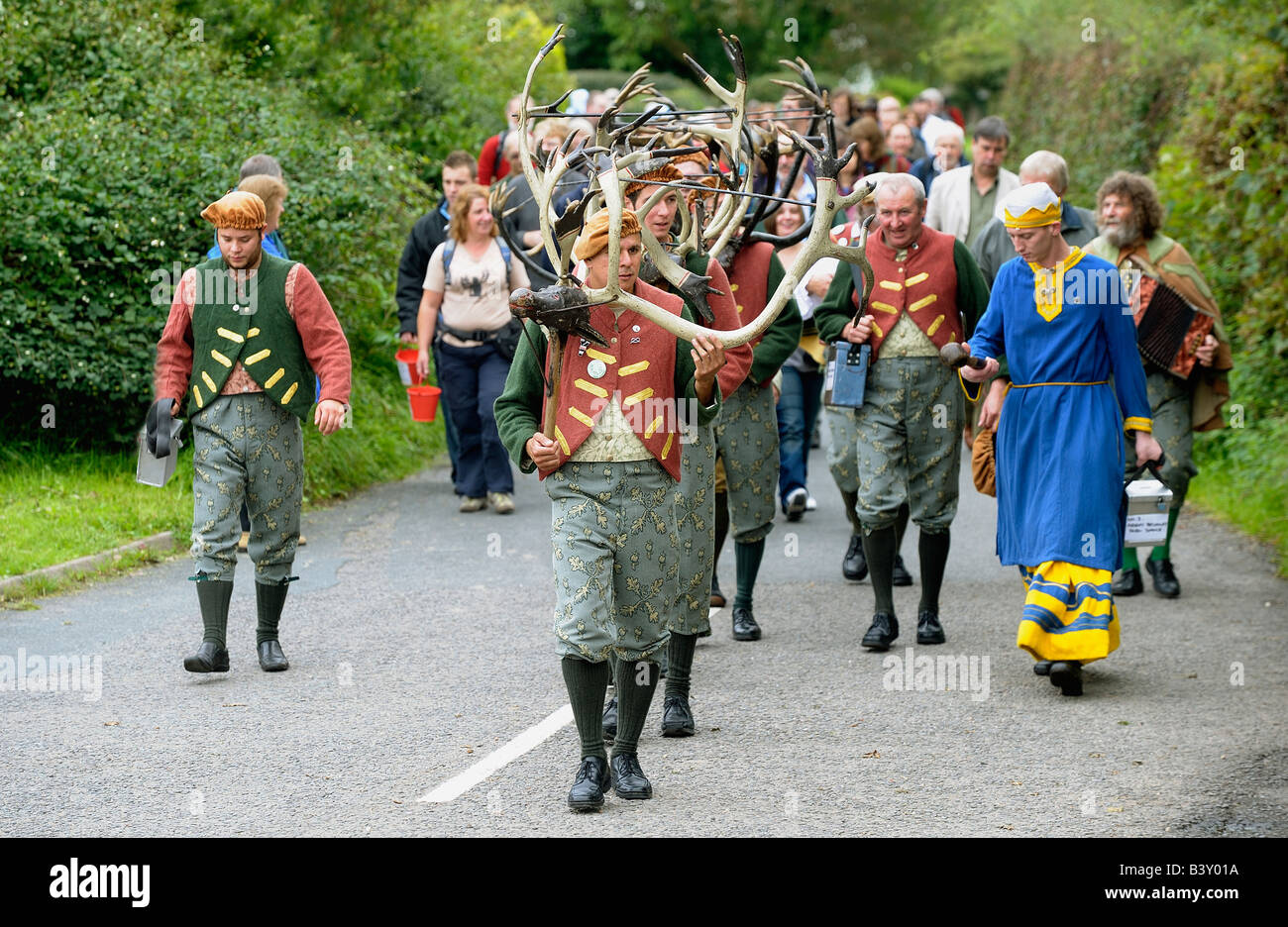 The Abbots Bromley Horn Dance held annually on Wakes Monday in Abbots ...