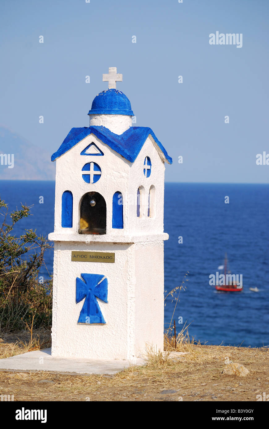 Roadside church shrine, Sithonia Peninsula, Chalkidiki, Central ...