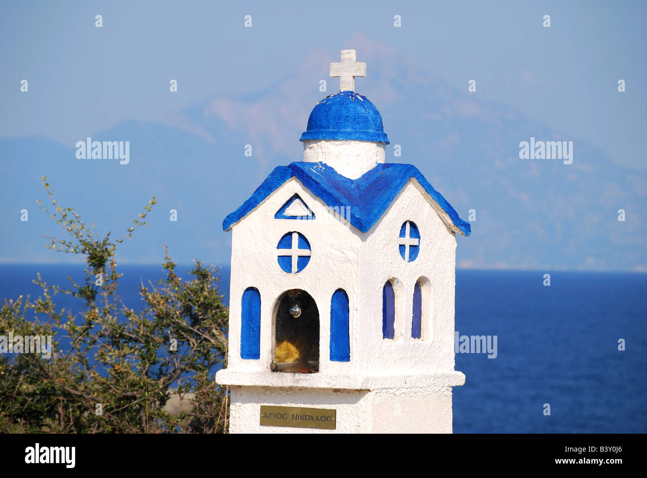 Roadside church shrine, Sithonia Peninsula, Chalkidiki, Central ...