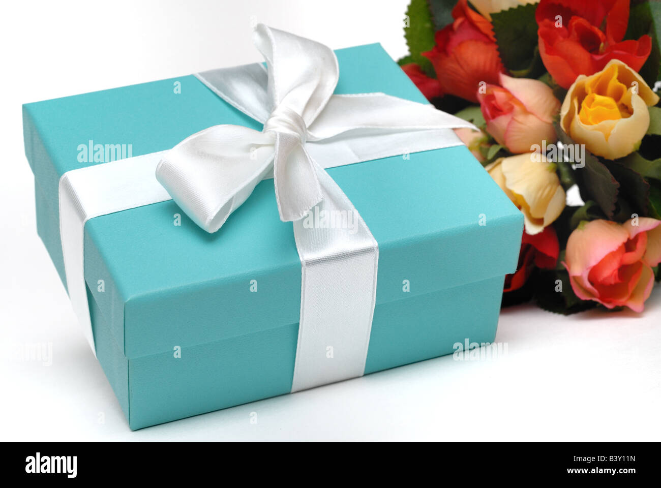 An elegant little blue gift box that everyone wants to receive with a ...