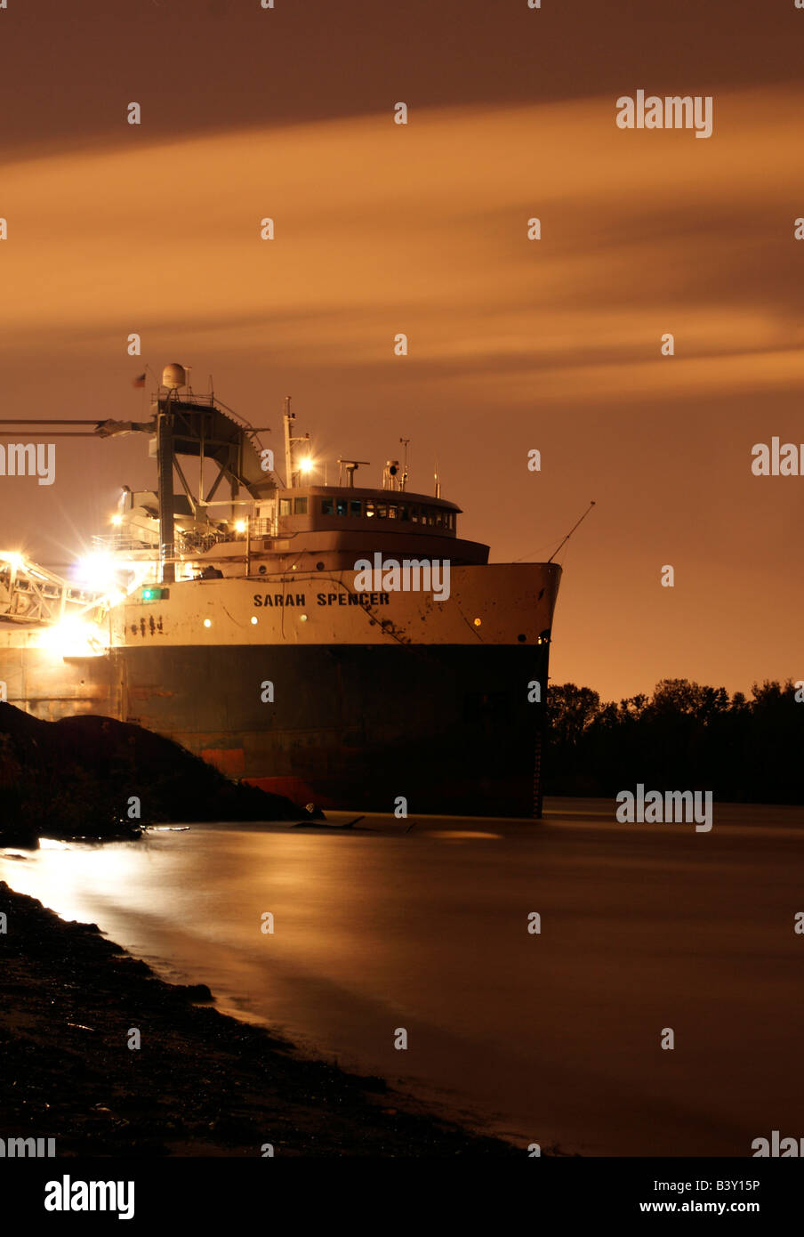 The ship Sarah Spencer docked along the Detroit River Stock Photo - Alamy