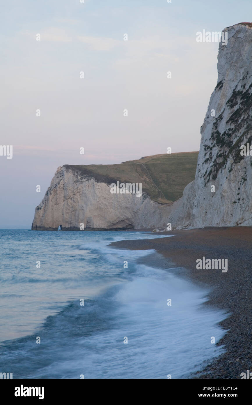 Durdle Door beach near Lulworth cove in the morning Dorset England a ...