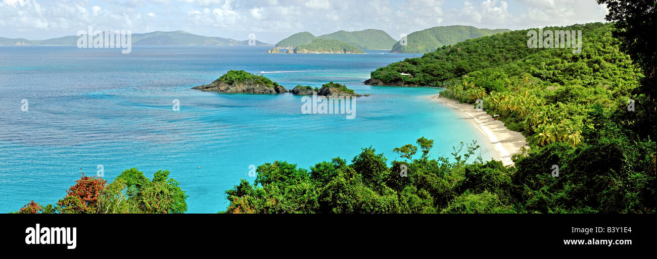 Trunk Bay on St John in the US Virgin Islands High resolution panorama ...