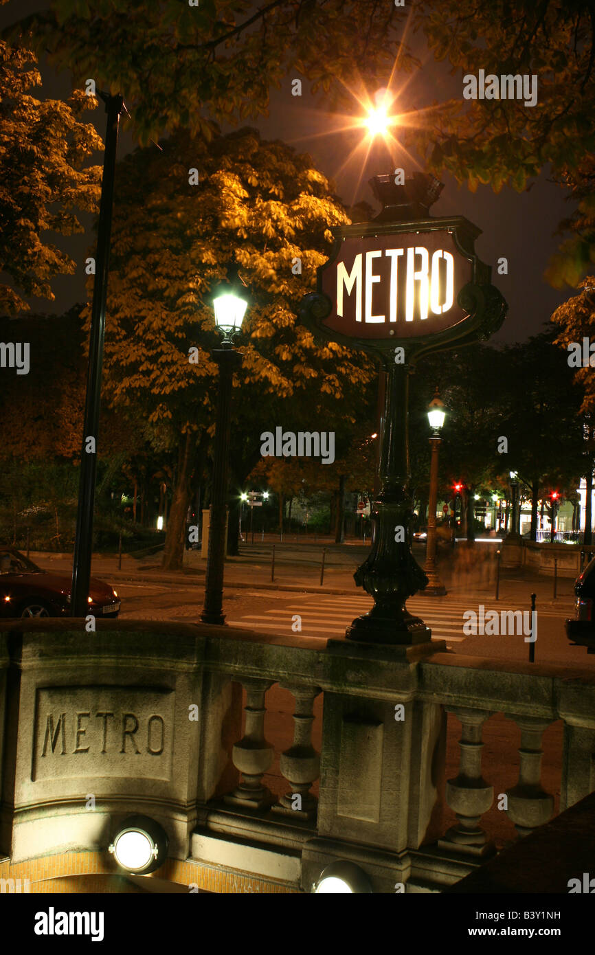 Metro sign in Paris France Stock Photo - Alamy