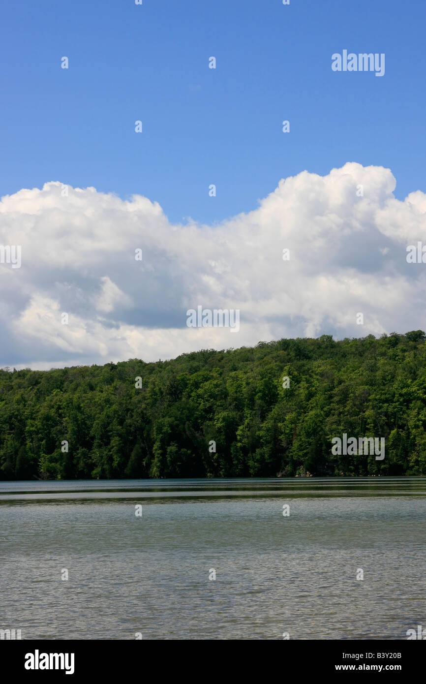 Lake Superior Michigan USA beautiful landscape Summer water blue sky ...