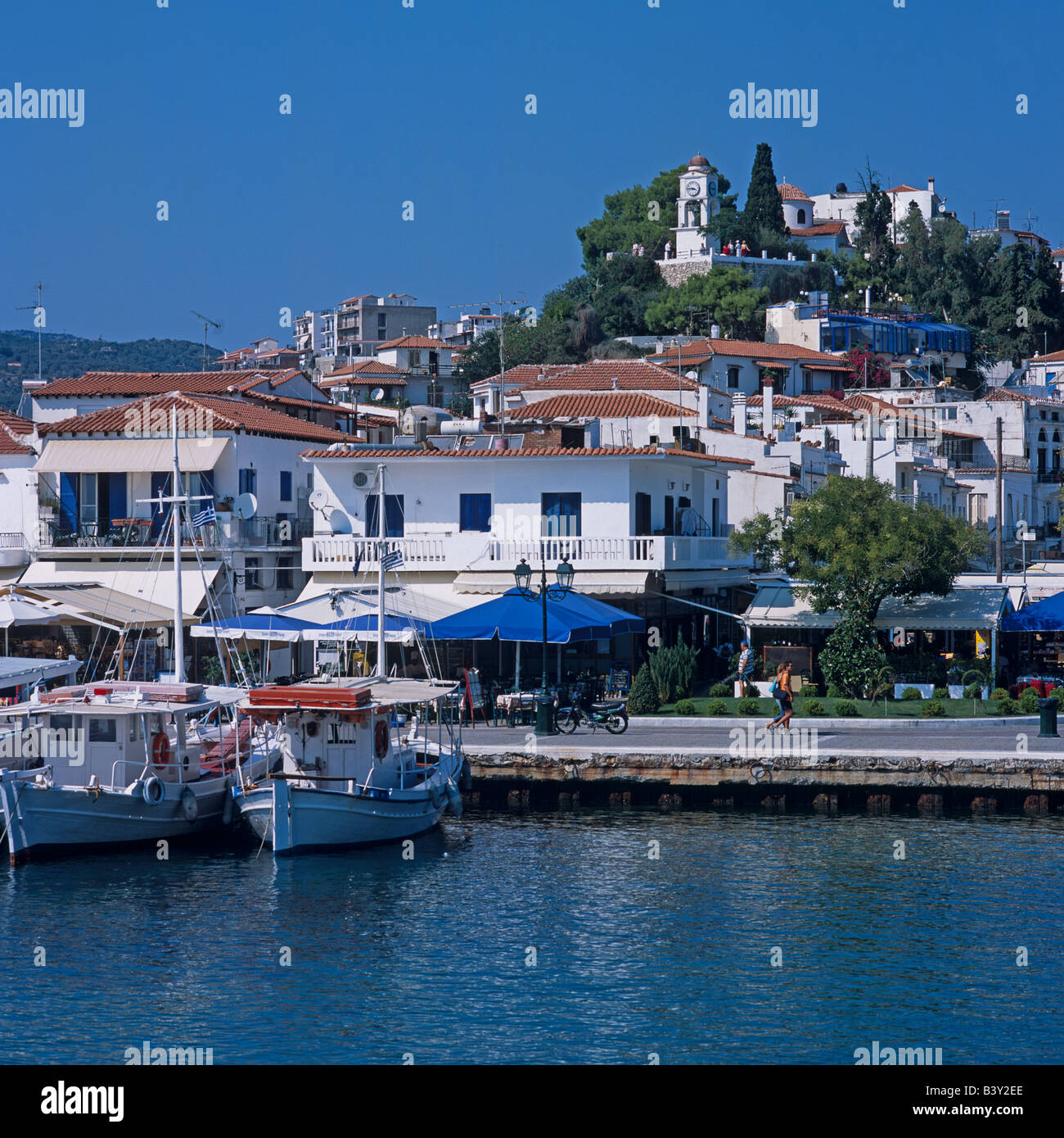 The Main Harbour Skiathos Town Skiathos Greek Islands Greece Hellas ...